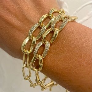 style lain boutique | Jewelry | Pave Chain Link Bracelet | Poshmark